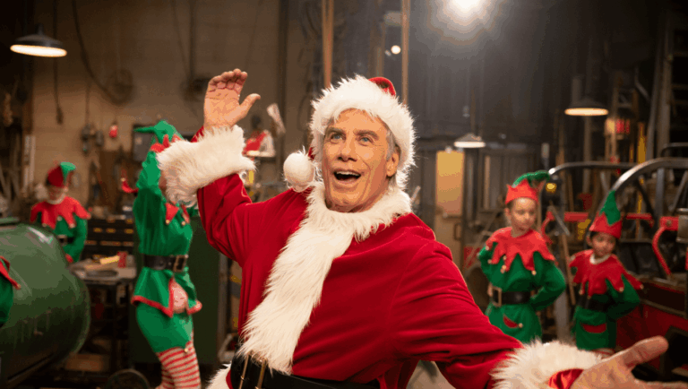John Travolta returns as Santa, performs 'Greased Lightnin'' in new ...