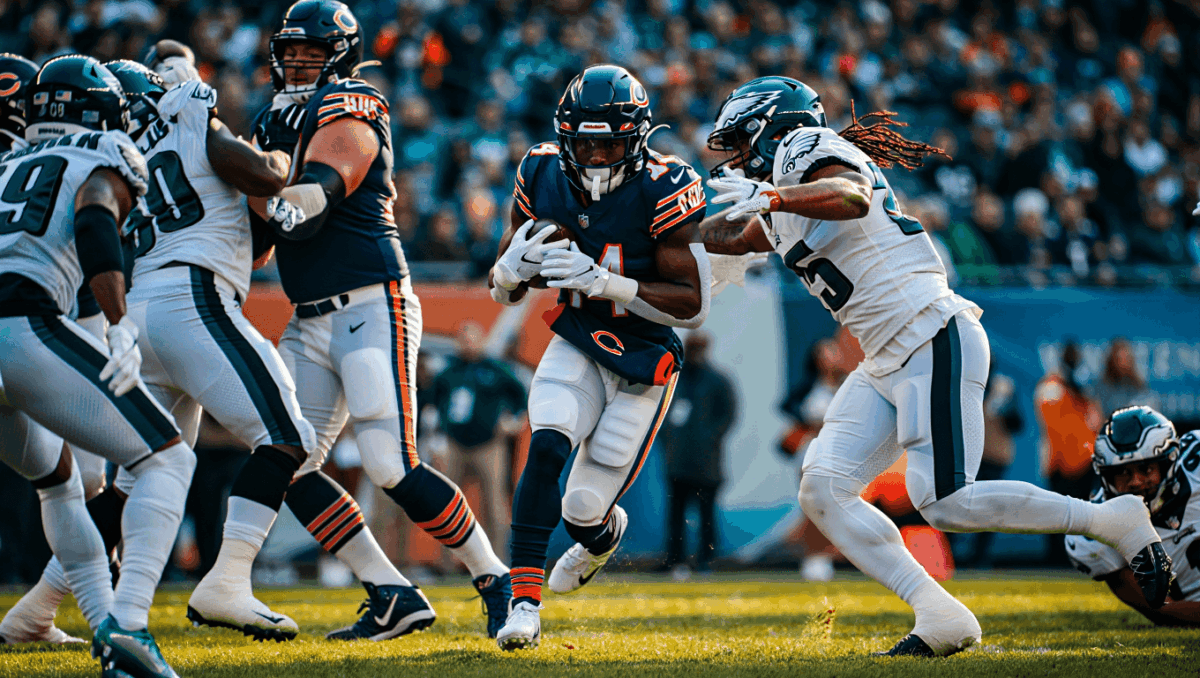 Football scores: Bears dominate defending-champ Eagles 24-15 behind 281 ...