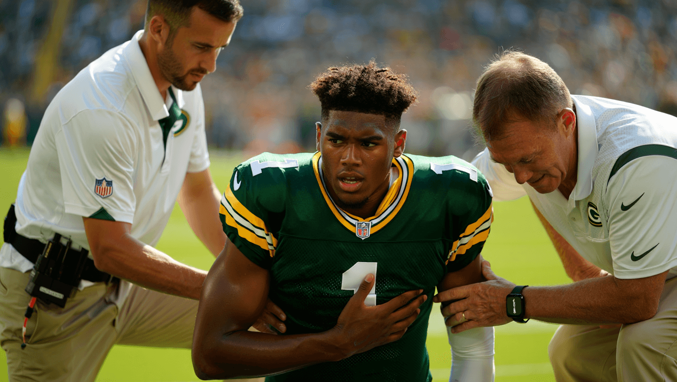 Christian Watson leaves Packers game with chest injury, what doctors ...