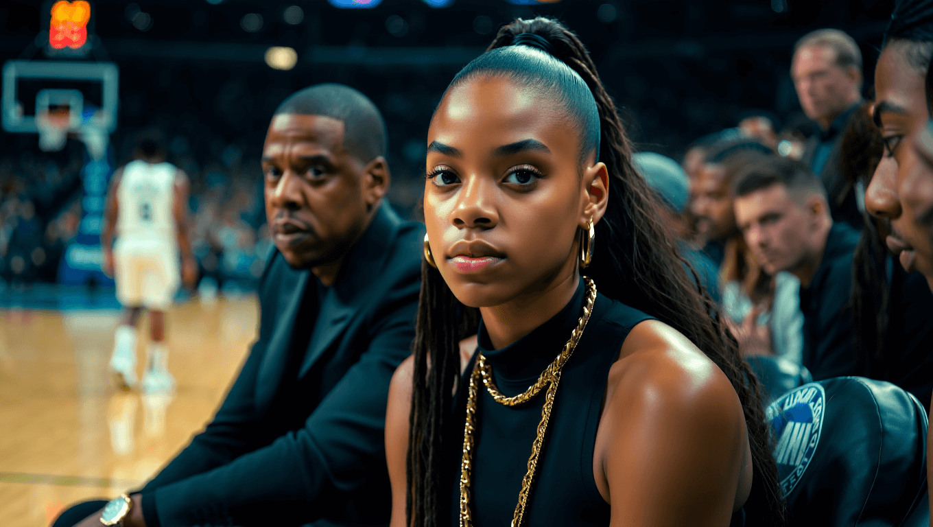 Blue Ivy Carter turns heads in bold all-black look tonight at Lakers ...