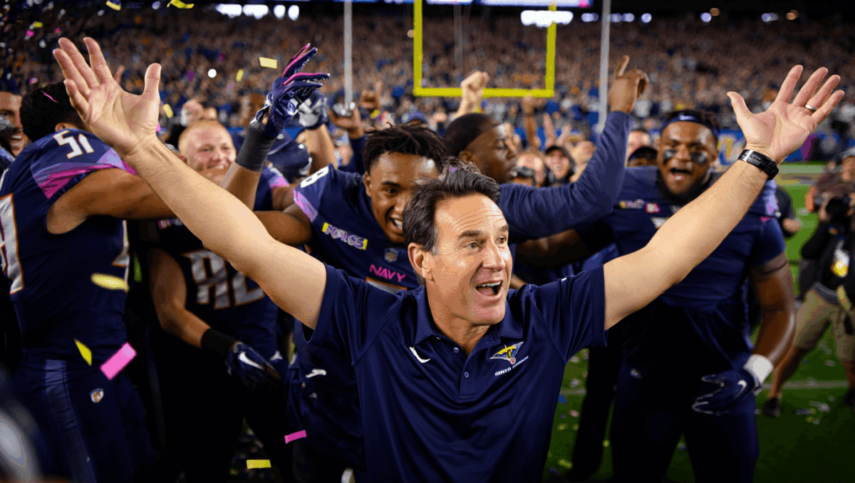 Navy football coach Brian Newberry clinches stunning comeback victory ...